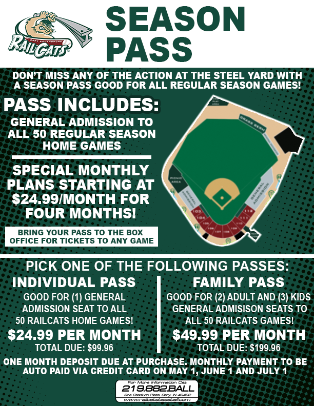 railcatsbaseball.com: Season Pass